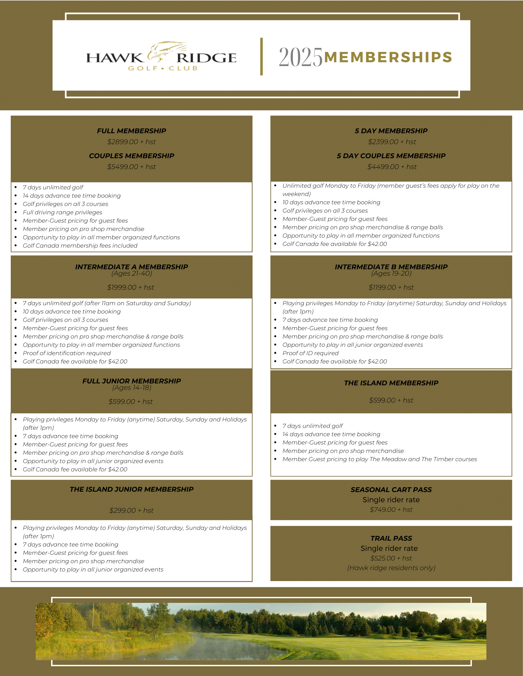 Membership Information - Hawk Ridge Golf Club
